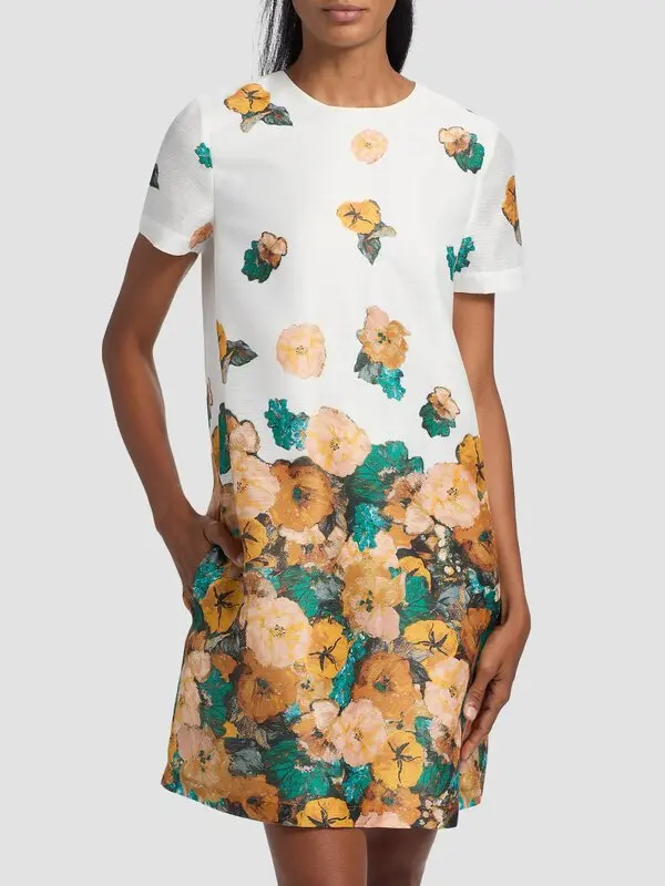 Prabal Gurung Falling Florals Voile Minidress