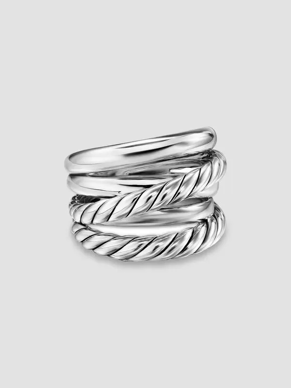 David Yurman Crossover Five Row Ring In Sterling 17.5mm