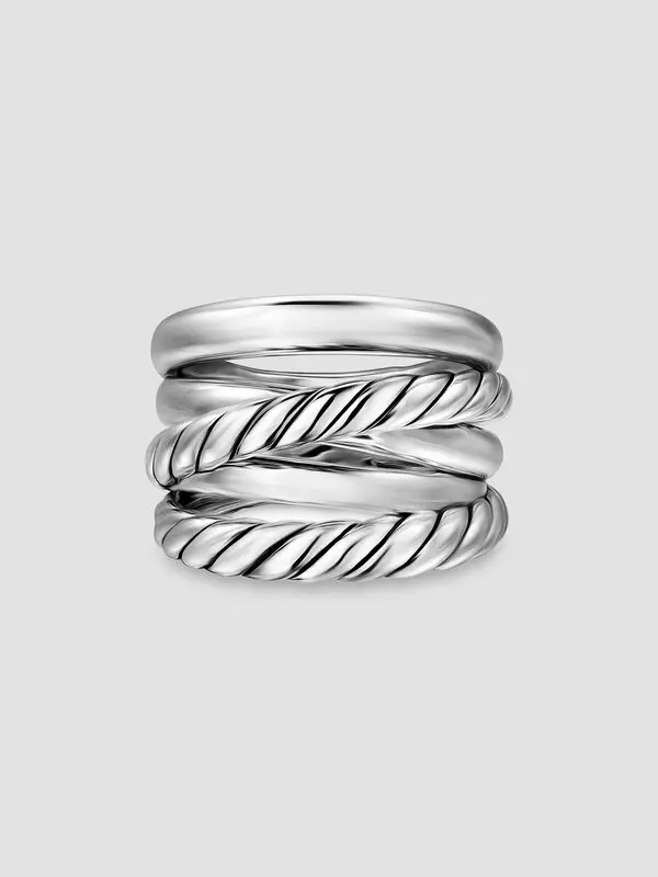 David Yurman Crossover Five Row Ring In Sterling 17.5mm