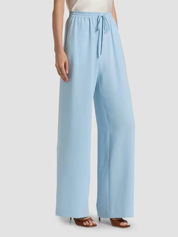 Oscar De La Renta Silk Georgette Wide-leg Drawstring Pants