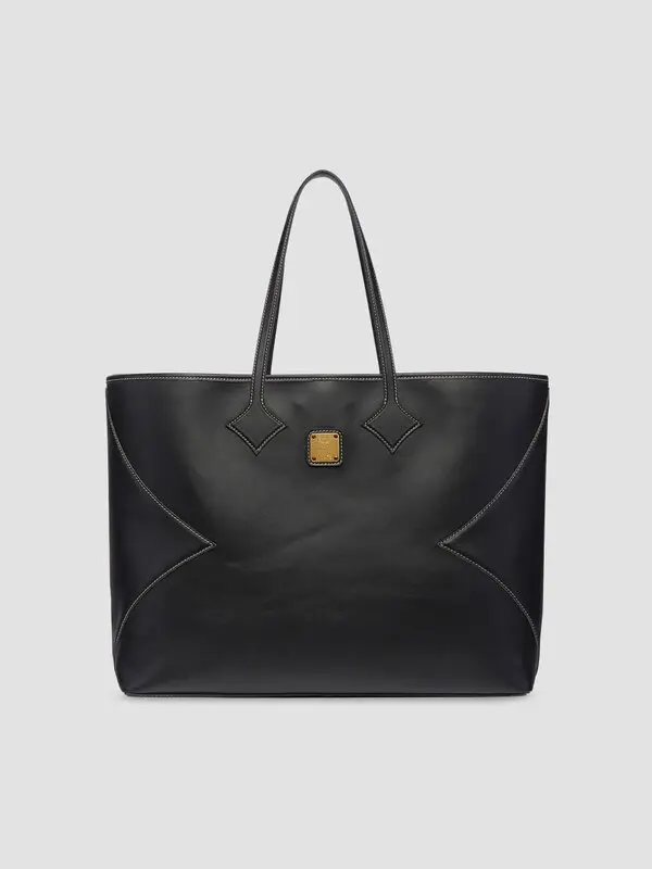 Mcm Dia Extra-large Leather Shopper Tote Bag
