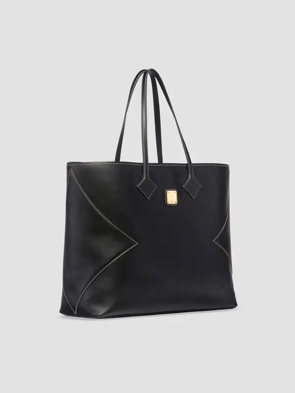 Mcm Dia Extra-large Leather Shopper Tote Bag
