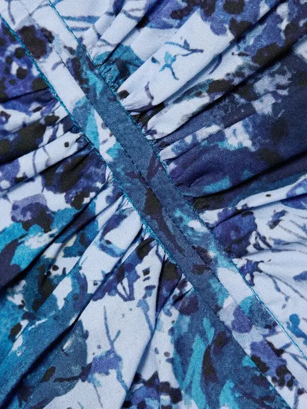 Prabal Gurung Floral Cotton-blend Ruched Top
