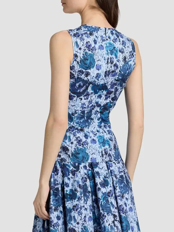 Prabal Gurung Floral Cotton-blend Ruched Top