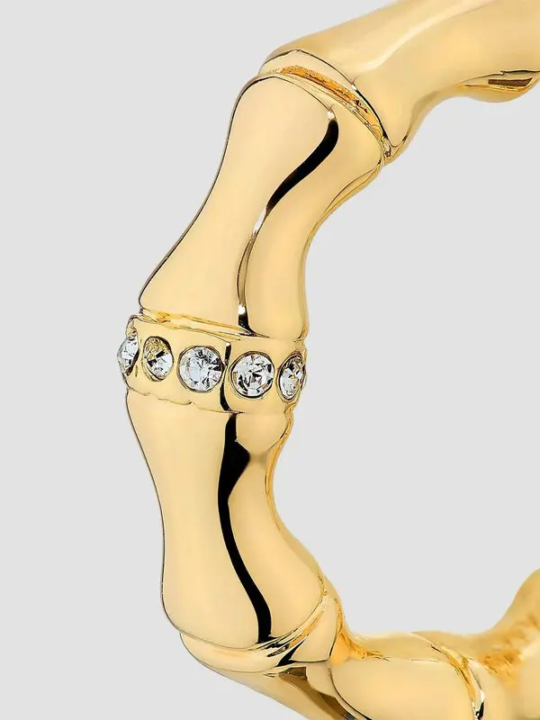 Ramy Brook Chiara Goldtone & Cubic Zirconia Bamboo Huggie Earrings