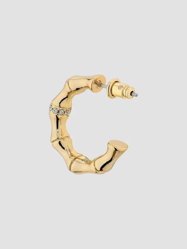 Ramy Brook Chiara Goldtone & Cubic Zirconia Bamboo Huggie Earrings