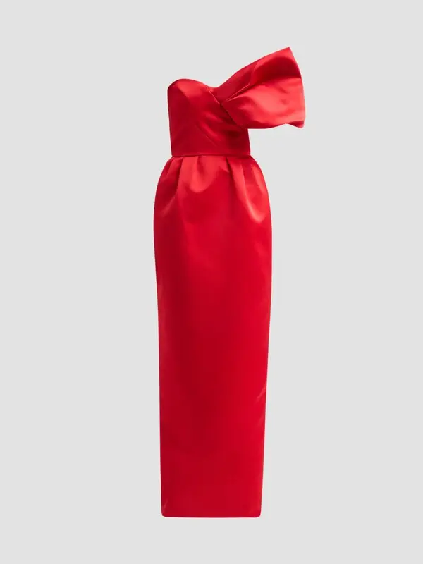 Prabal Gurung Satin Silk One-shoulder Column Gown