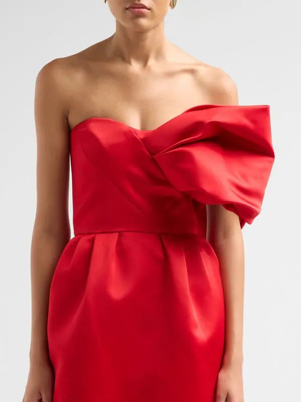 Prabal Gurung Satin Silk One-shoulder Column Gown