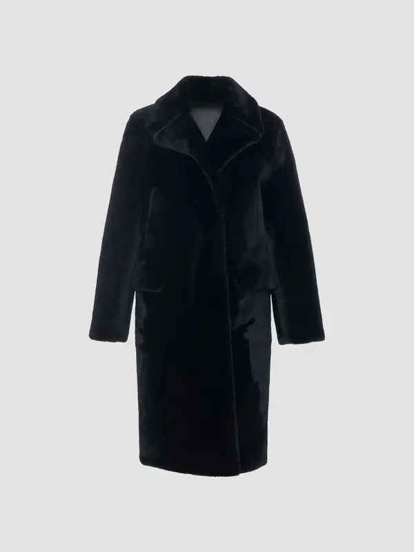 Gorski Merino Shearling Lamb Short Coat - Black