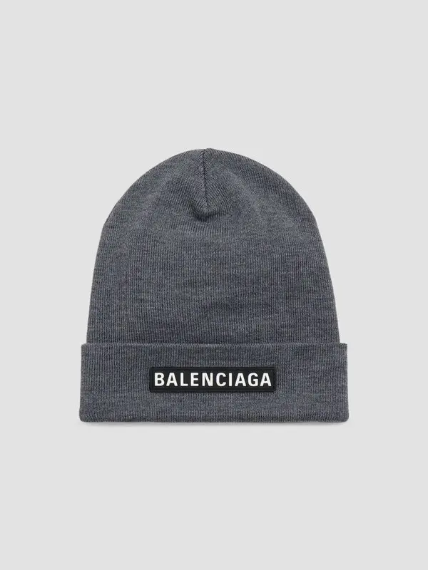 Balenciaga Patch Beanie - Grey