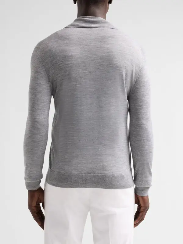Isaia Filo Corallo Wool Zip-up Sweater