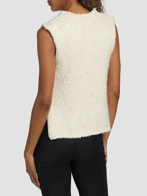 Adam Lippes Gwen Brushed Mulberry Silk Knit Top