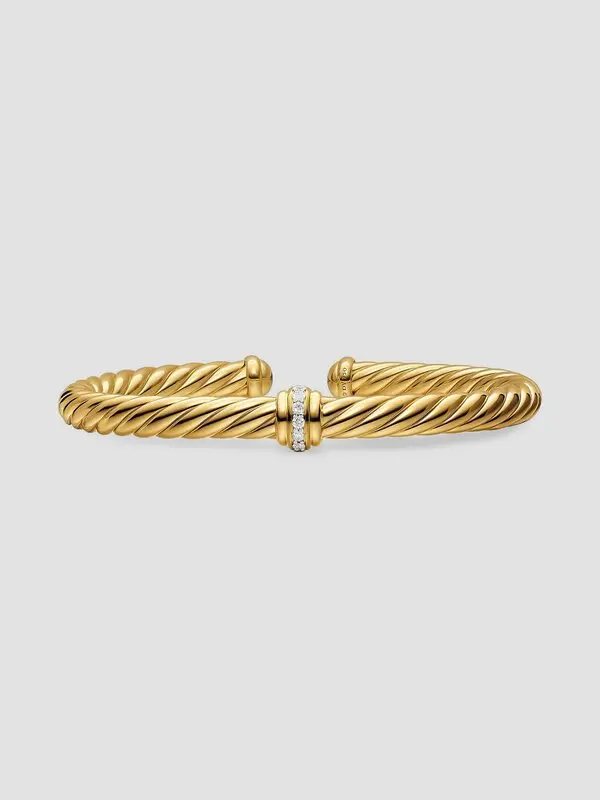 David Yurman Cablespira Flex Center Station Bracelet In 18k Yellow - Gold