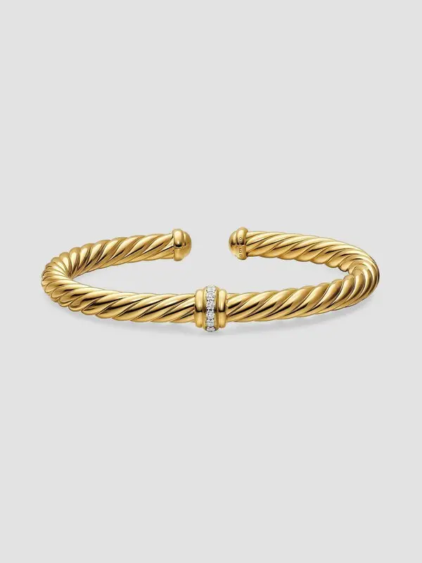 David Yurman Cablespira Flex Center Station Bracelet In 18k Yellow