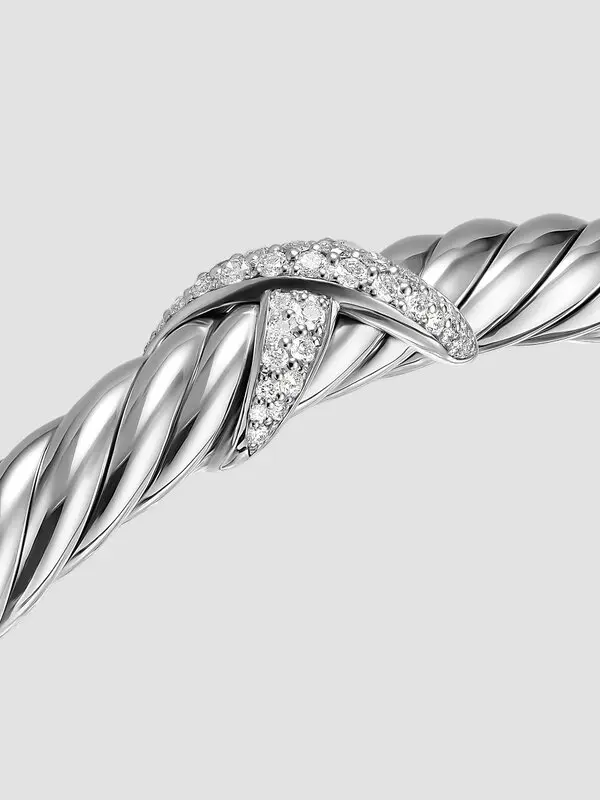 David Yurman Cable Flex X Bracelet In Sterling - Diamond