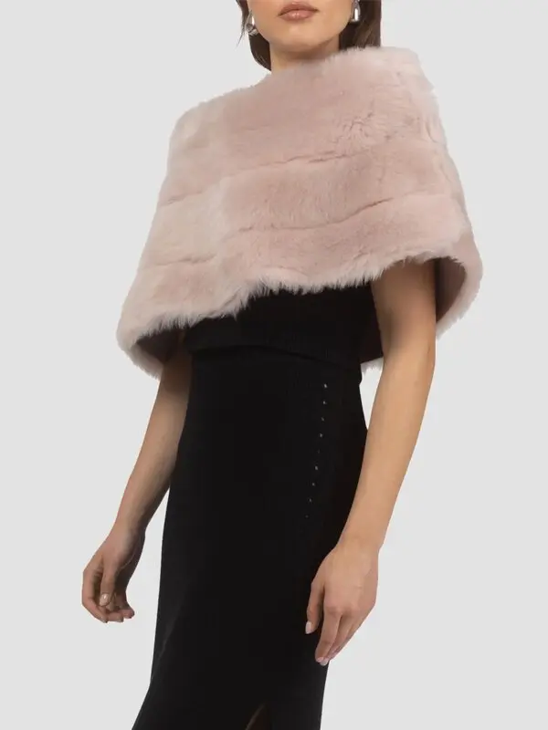 Gorski Reversible Merinillo Lamb Cape - Blush