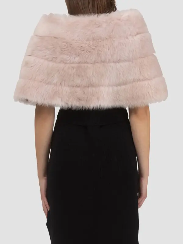 Gorski Reversible Merinillo Lamb Cape - Blush