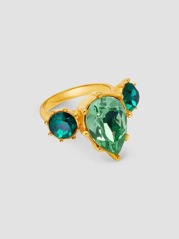 Oscar De La Renta Goldtone & Glass Crystal Ring