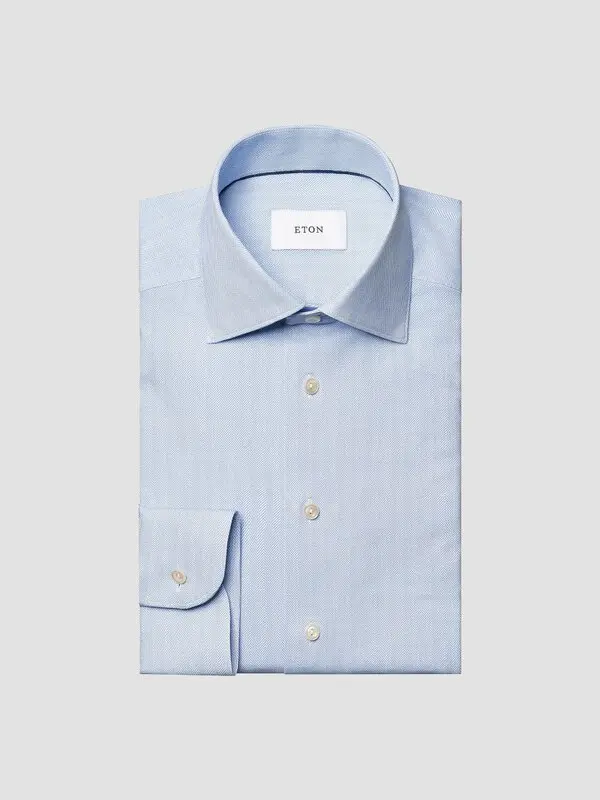 Eton Herringbone Stretch-cotton Slim-fit Shirt