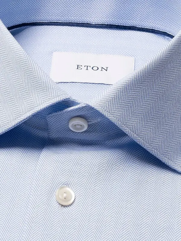 Eton Herringbone Stretch-cotton Slim-fit Shirt