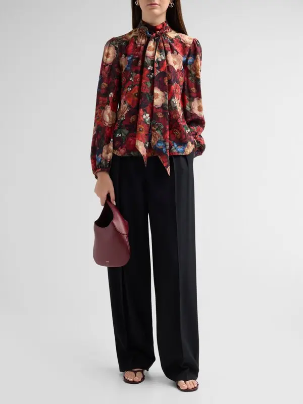 Adam Lippes Joana Floral Silk Top
