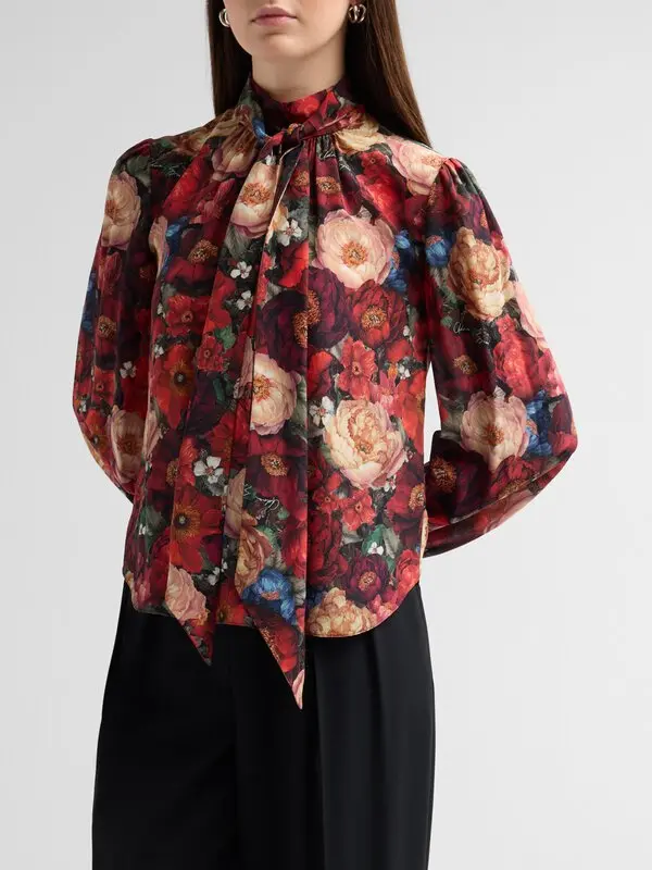 Adam Lippes Joana Floral Silk Top