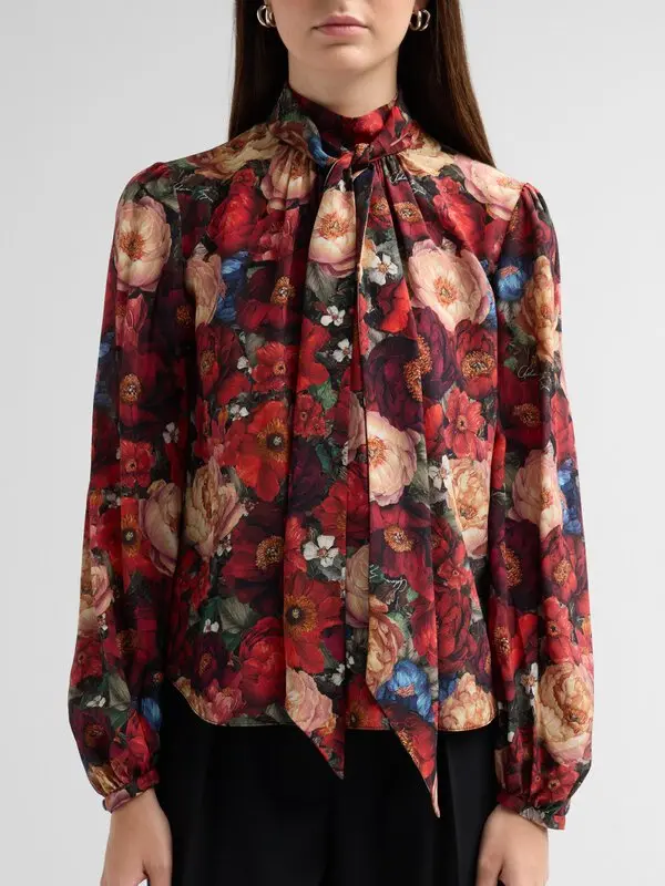 Adam Lippes Joana Floral Silk Top