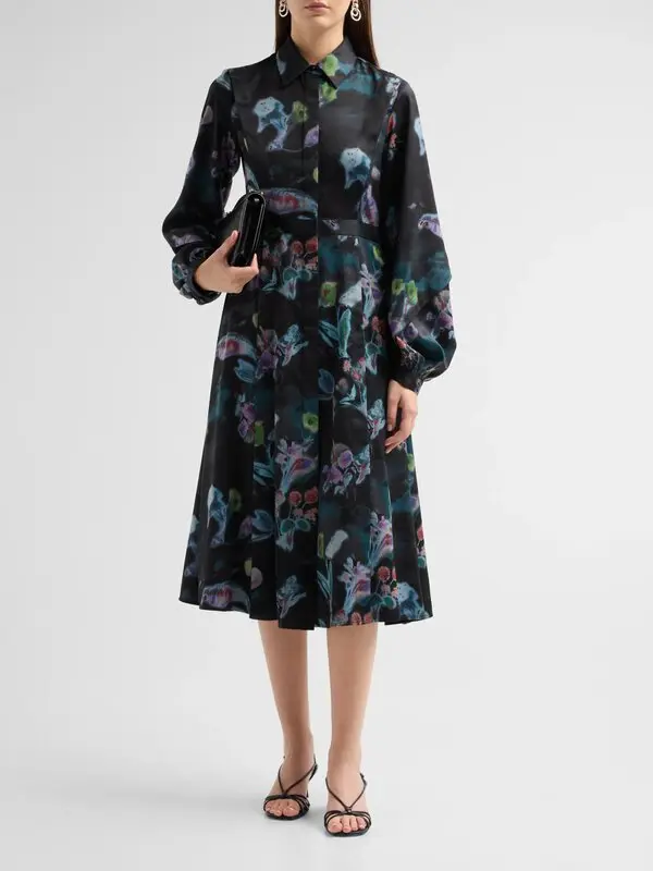 Prabal Gurung Floral A-line Midi Shirtdress