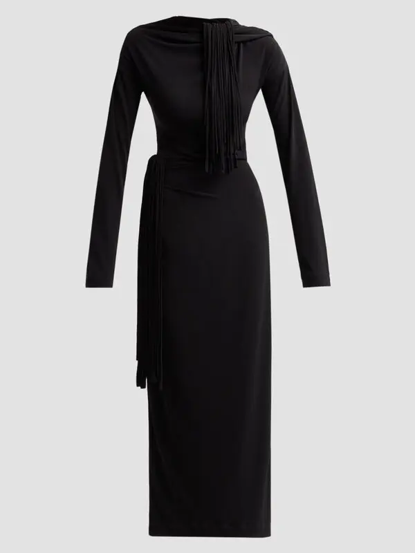 Altuzarra Garland Fringe Draped Maxi Dress