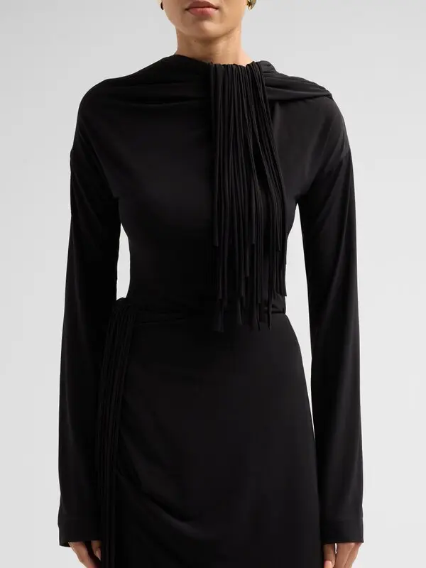 Altuzarra Garland Fringe Draped Maxi Dress