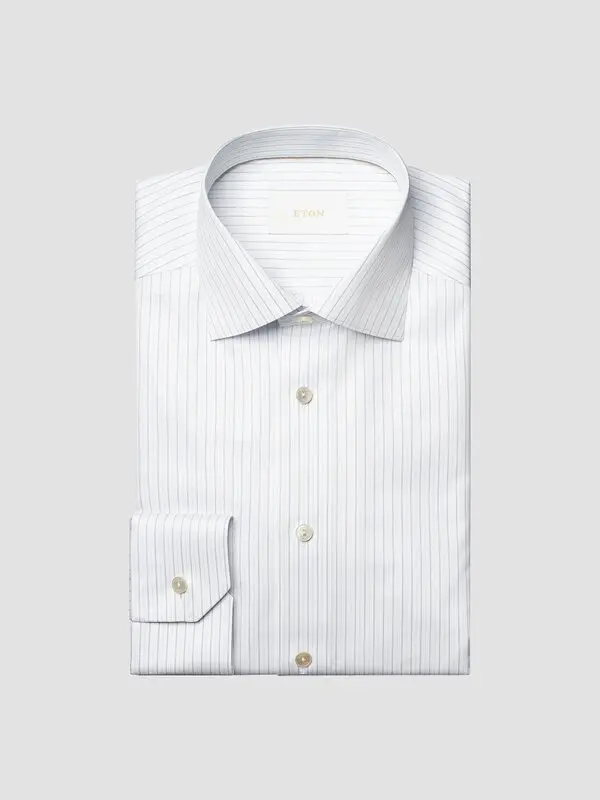 Eton Contemporary-fit Elevated Stripe Cotton Shirt