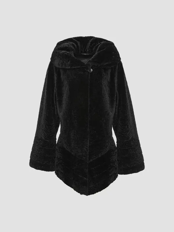 Gorski Reversible Textured Shearling Lamb Jacket - Black