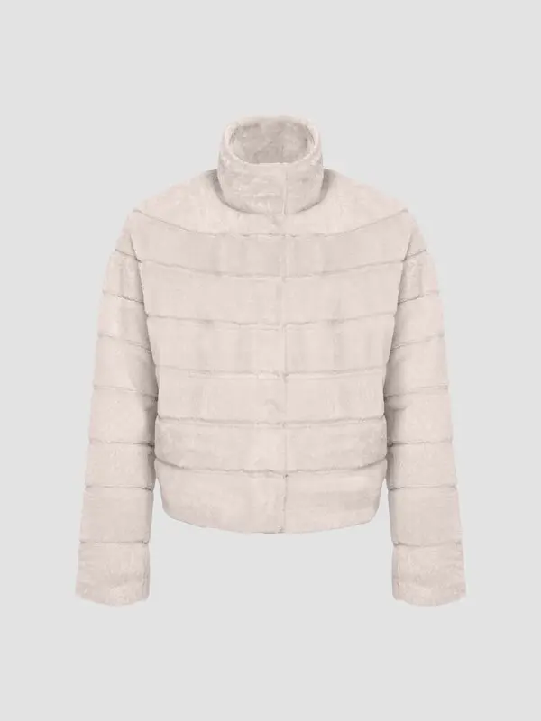 Gorski Reversible Textured Shearling Lamb Jacket - Cream