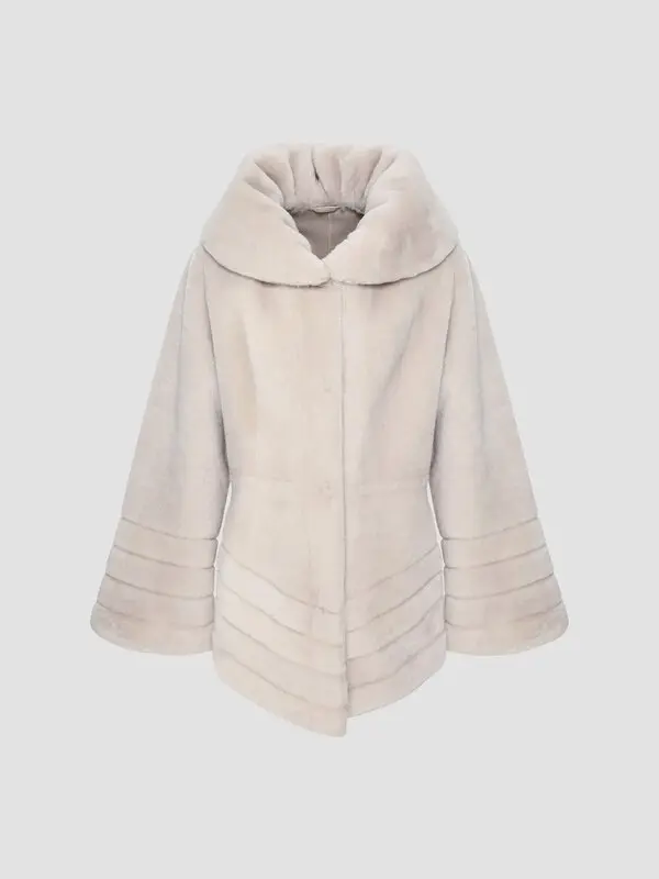 Gorski Reversible Textured Shearling Lamb Jacket - Cream