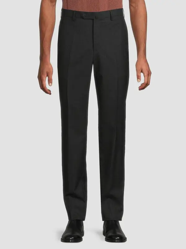 Isaia Basic Extended-tab Wool Trousers - Charcoal