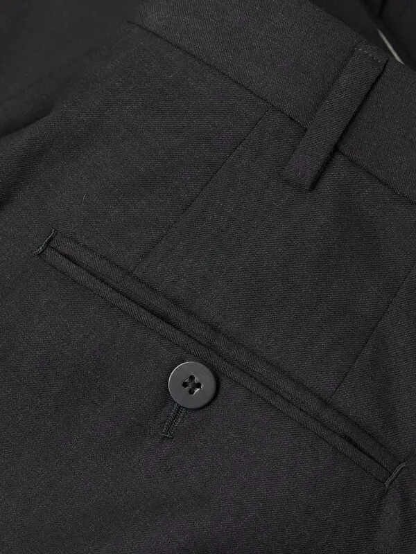 Isaia Basic Extended-tab Wool Trousers - Charcoal