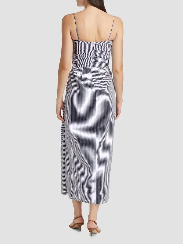 Adam Lippes Cari Stripe Poplin Midi-dress