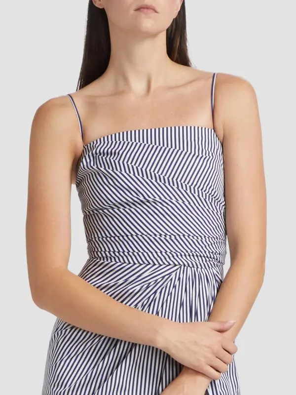 Adam Lippes Cari Stripe Poplin Midi-dress