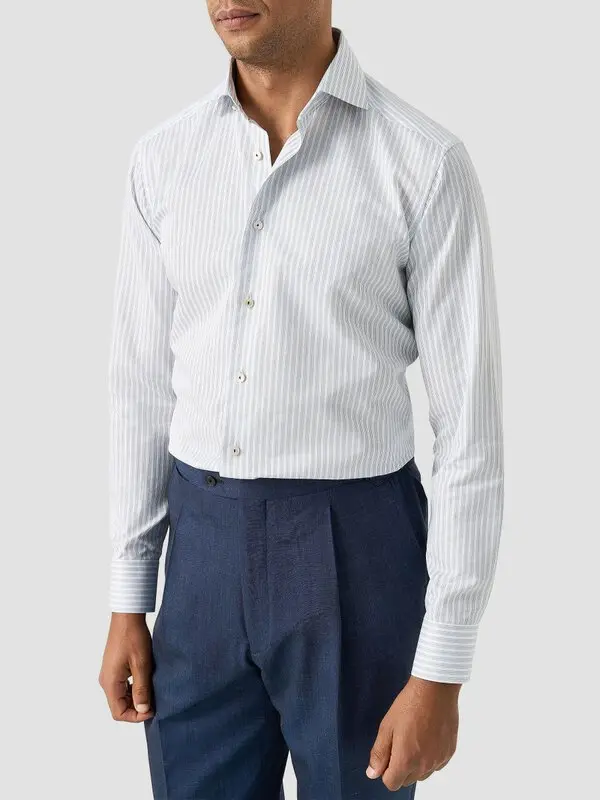 Eton Contemporary-fit Stripe Cotton-linen Shirt