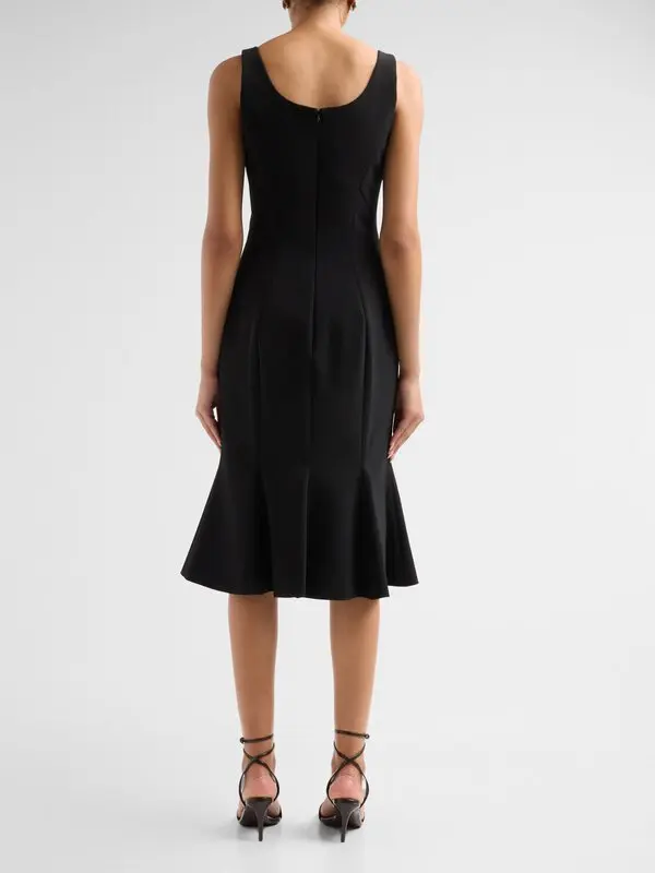 Prabal Gurung V-neck Sleeveless Flounce Midi Dress