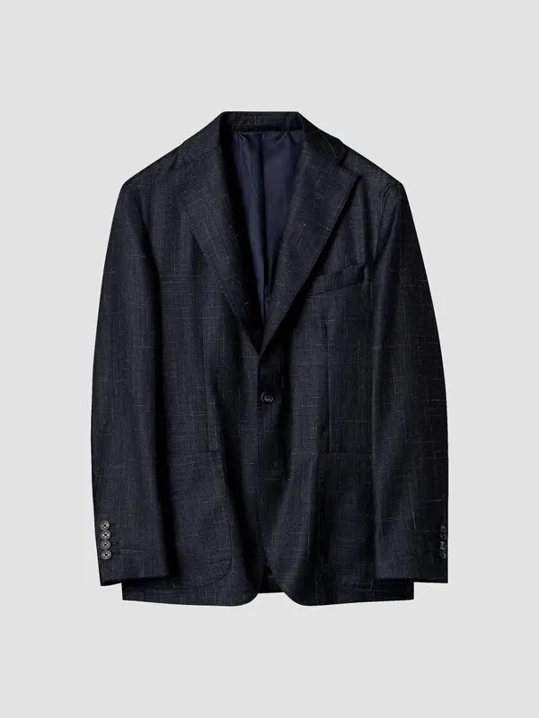 Eton Brushed-plaid Wool-silk Jacket