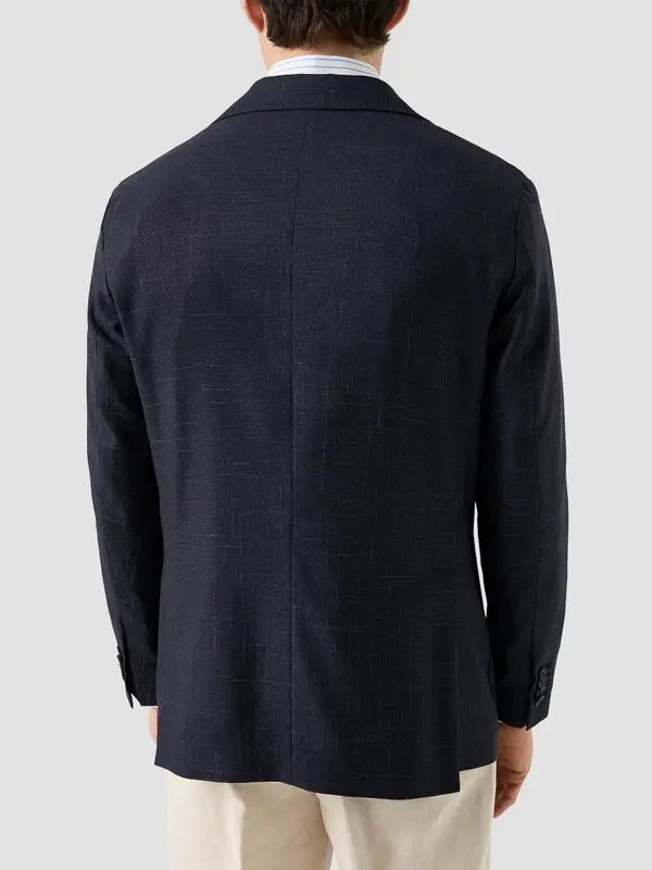 Eton Brushed-plaid Wool-silk Jacket