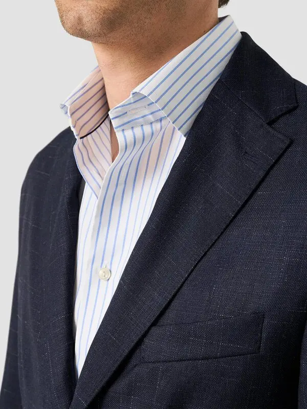 Eton Brushed-plaid Wool-silk Jacket