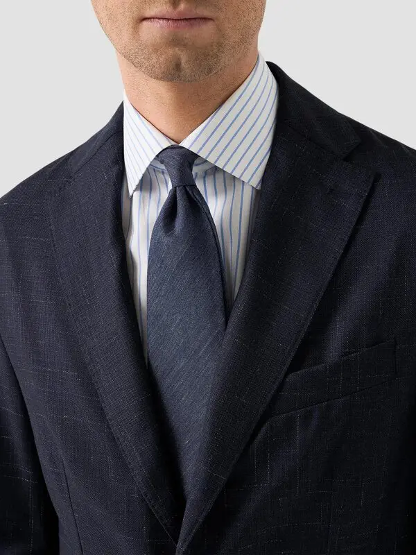 Eton Brushed-plaid Wool-silk Jacket