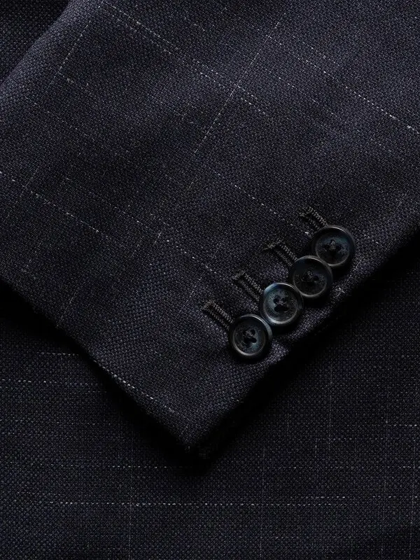 Eton Brushed-plaid Wool-silk Jacket