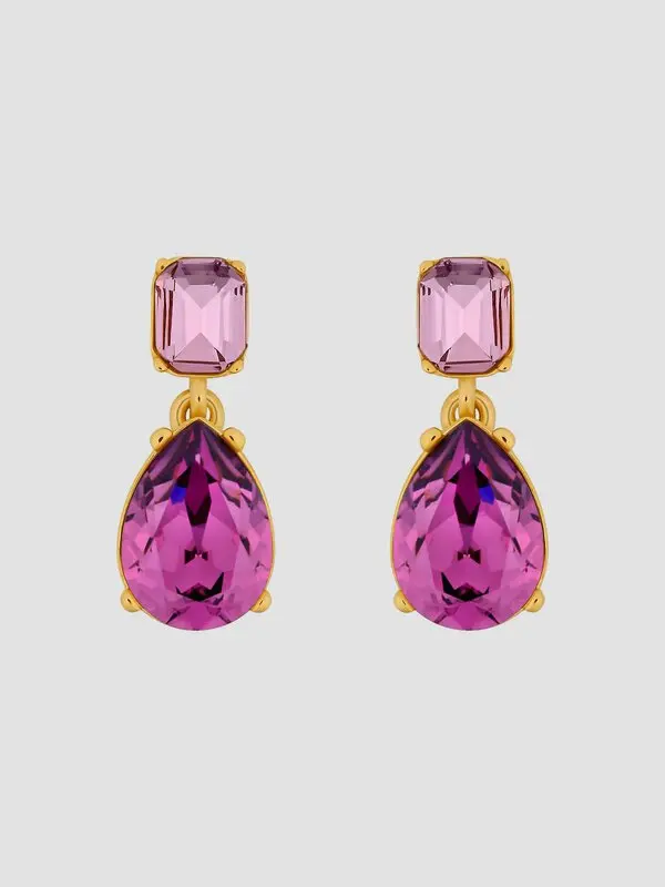 Oscar De La Renta 24k-gold-plated & Glass Crystal Drop Earrings - Iris