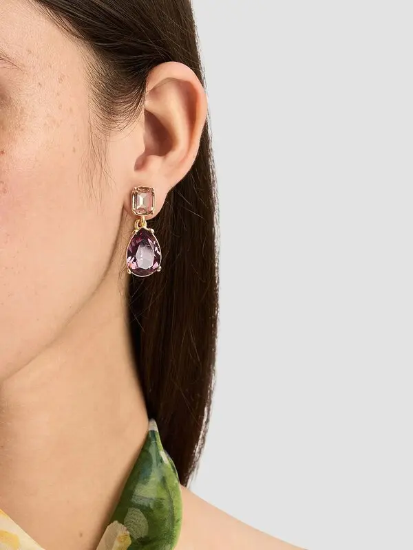 Oscar De La Renta 24k-gold-plated & Glass Crystal Drop Earrings - Iris