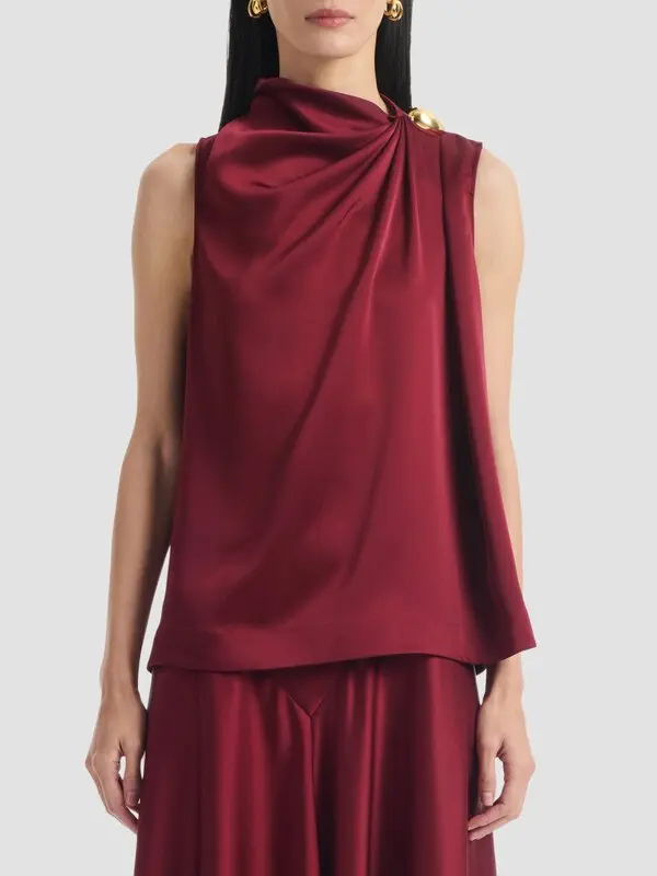 Altuzarra Alden Satin Drape Top