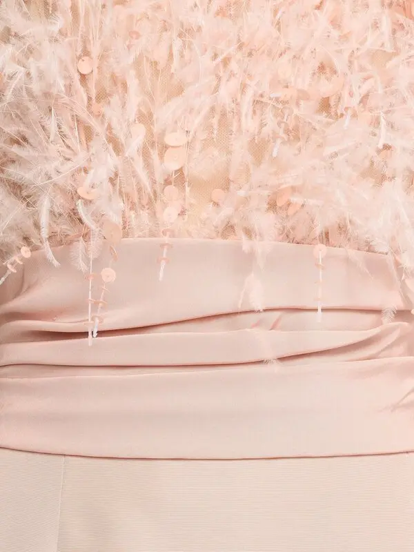 Oscar De La Renta Point D'esprit Strapless Column Gown