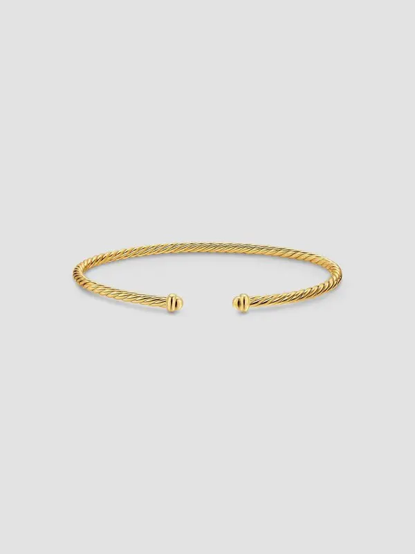 David Yurman Micro Cablespira Flex Bracelet In 18k Yellow 2.6mm